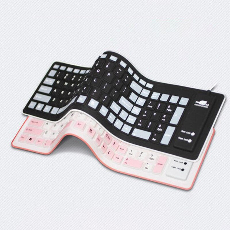 2021 Foldable Silicone Keyboard USB Wired Flexible Soft Waterproof Rol ...